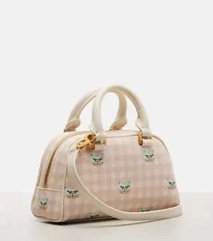 Valentino Garavani Gingham Leather Tote Bag