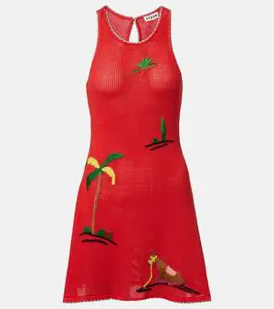 Staud Marea Embroidered Cotton Minidress