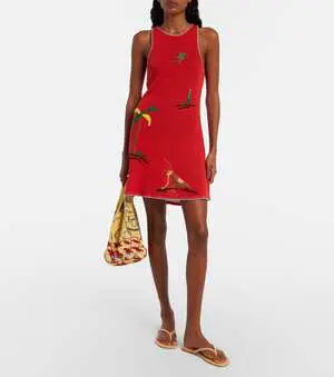 Staud Marea Embroidered Cotton Minidress