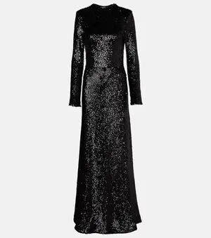 Simkhai Beatrice Sequined Gown Black