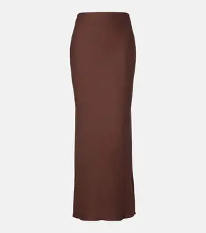 Brunello Cucinelli Twill Maxi Skirt - Brown