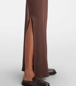 Brunello Cucinelli Twill Maxi Skirt - Brown