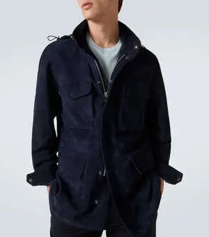 TOM FORD Suede Field Jacket - Blue