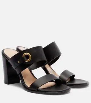 GIANVITO ROSSI 85 Leather Mules