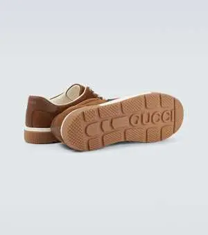 Gucci Ace Web Stripe Suede Sneakers