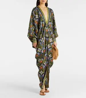 ALEMAIS Alémais Cece Floral Silk Kaftan - Multicoloured