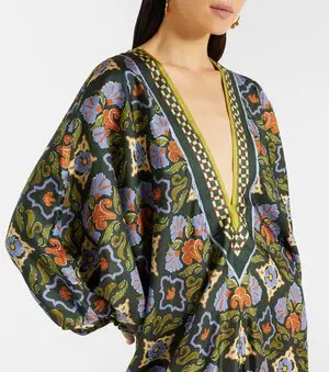 ALEMAIS Alémais Cece Floral Silk Kaftan - Multicoloured