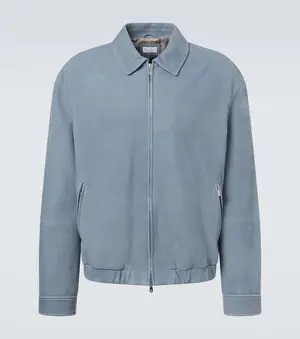 Brunello Cucinelli Leather Blouson Jacket - Blue