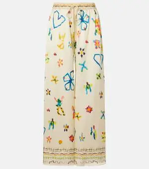 ALEMAIS Alémais Sidi Floral Silk Palazzo Pants - Multicoloured