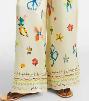 ALEMAIS Alémais Sidi Floral Silk Palazzo Pants
