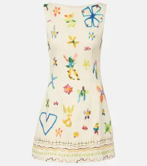 ALEMAIS Sidi Floral Linen-blend Minidress - Multicoloured