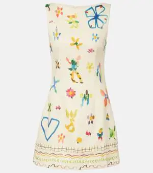 ALEMAIS Alémais Sidi Floral Linen-blend Minidress - Multicoloured