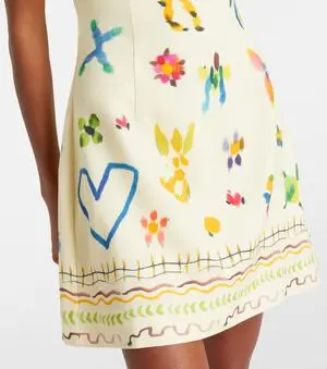 ALEMAIS Alémais Sidi Floral Linen-blend Minidress - Multicoloured