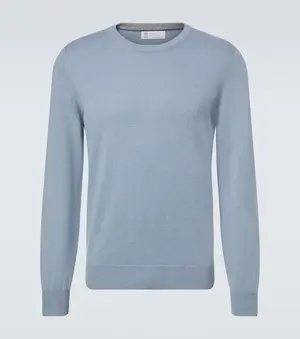 Brunello Cucinelli Cashmere V-neck Sweater - Blue