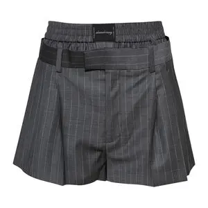 Alexander Wang Pleated Short With Boxer Pinstripe