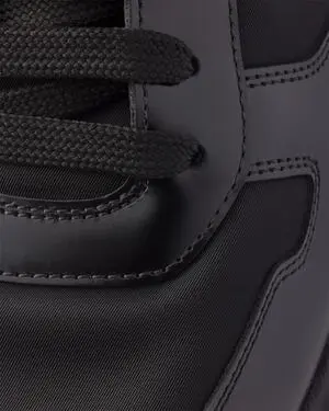 Prada Prax 01 Re-nylon And Brushed Leather Sneakers - Black