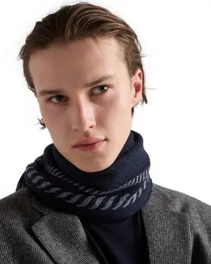 Prada Wool And Cashmere Scarf - Blue