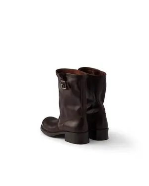 Prada Leather Mid-calf Boots - Brown