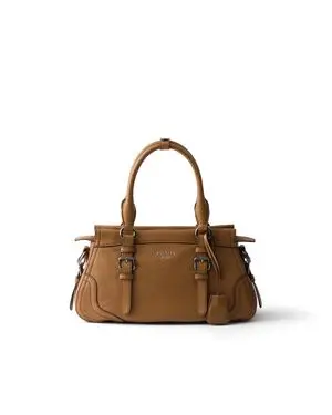 Prada Large Leather Tote Bag - Brown