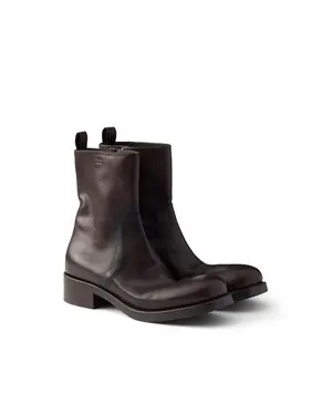 Prada Leather Mid-calf Boots - Brown