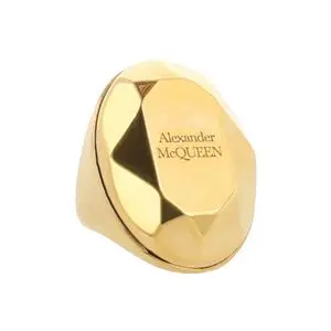 Alexander McQueen Faceted Stone Ring - Gold