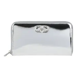 FERRAGAMO Gancini Contential Wallet - Silver