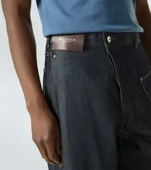 JW Anderson Twisted Embroidered Wide-leg Jeans