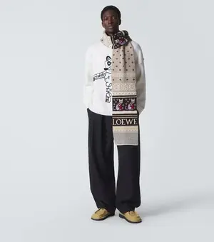 Loewe X Louis Wain Wool-blend Jacquard Scarf