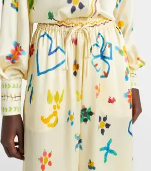 ALEMAIS Sidi Floral Silk Palazzo Pants