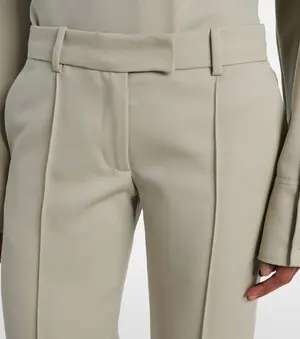 Attico Low-rise Straight Wool Pants - Grey