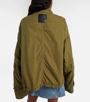 Attico Leather-trimmed Cotton Jacket