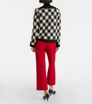 Valentino Garavani Vlogo Cropped Virgin Wool Crepe Straight Pants