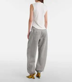 Attico Cotton Jersey Sweatpants - Grey