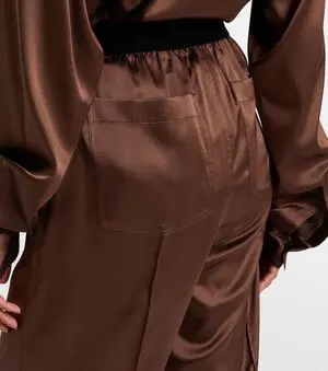 TOM FORD Silk-blend Straight Pants - Brown