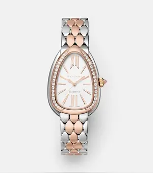BVLGARI Serpenti Seduttori 18kt Rose Gold And Steel Watch With Diamonds - Silver