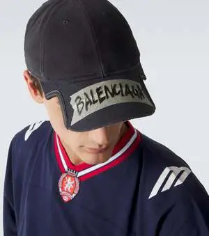 Balenciaga Masking Tape Cotton Drill Baseball Cap