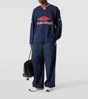 Balenciaga Logo Oversized Cotton-blend Jersey Track Pants