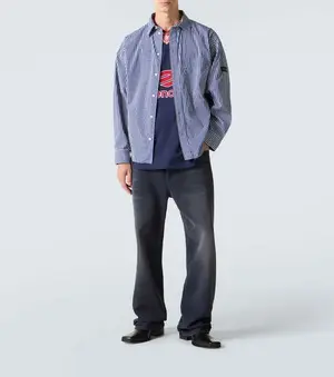 Balenciaga Striped Cotton-blend Poplin Shirt