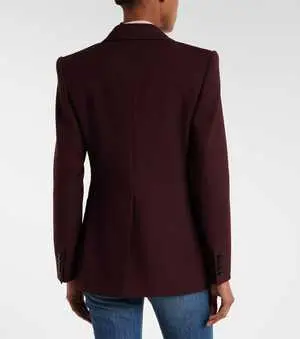 Chloé Wool Gabardine Blazer - Burgundy