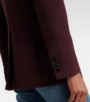 Chloé Wool Gabardine Blazer - Burgundy