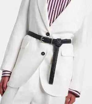 Brunello Cucinelli Braided Leather Belt - Black