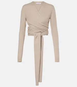 Alaïa Cashmere And Wool-blend Wrap Top
