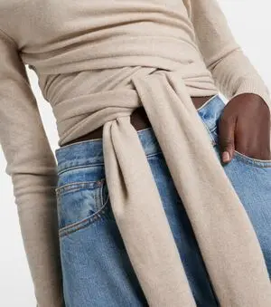 Alaïa Cashmere And Wool-blend Wrap Top