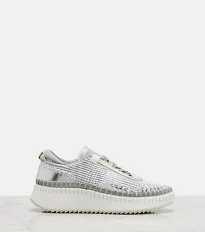 Chloé Nama Metallic-effect Platform Sneakers - Silver