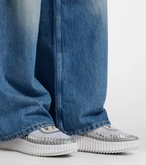 Chloé Nama Metallic-effect Platform Sneakers - Silver