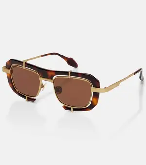 JW Anderson Rectangular Sunglasses With Tortoiseshell Frame - Brown