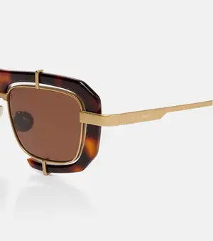 JW Anderson Rectangular Sunglasses With Tortoiseshell Frame - Brown