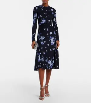 Erdem Floral Jersey Midi Dress