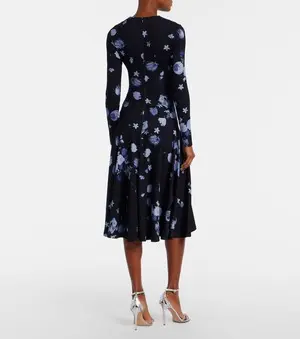 Erdem Floral Jersey Midi Dress