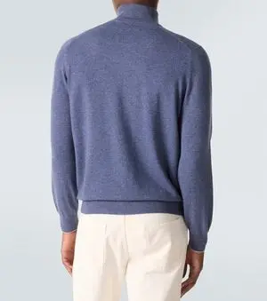 Brunello Cucinelli Cashmere Half-zip Sweater - Blue